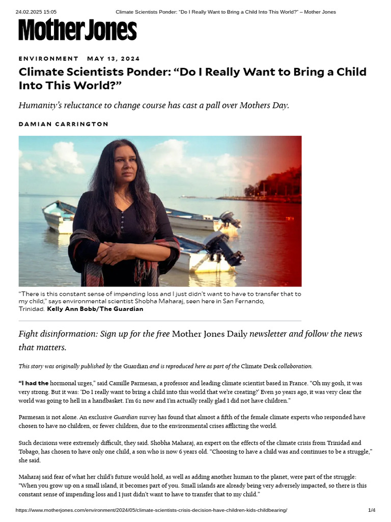 Climate Scientists Ponder - "Do I Really Want To Bring A Child Into ...