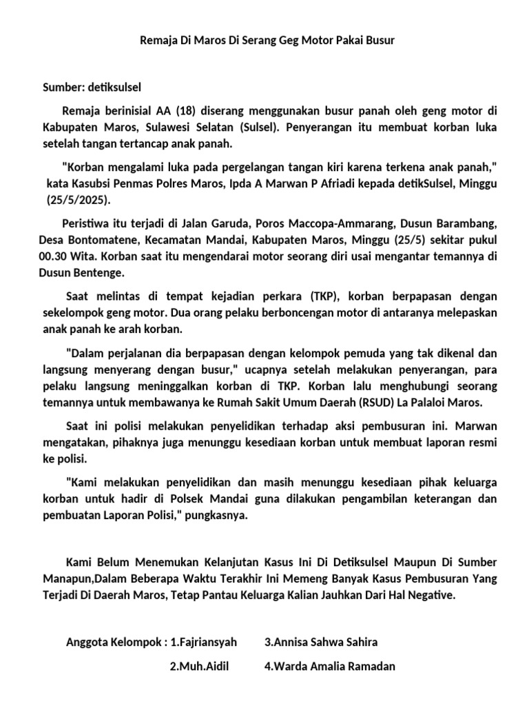 Contoh Kasus Ips | PDF