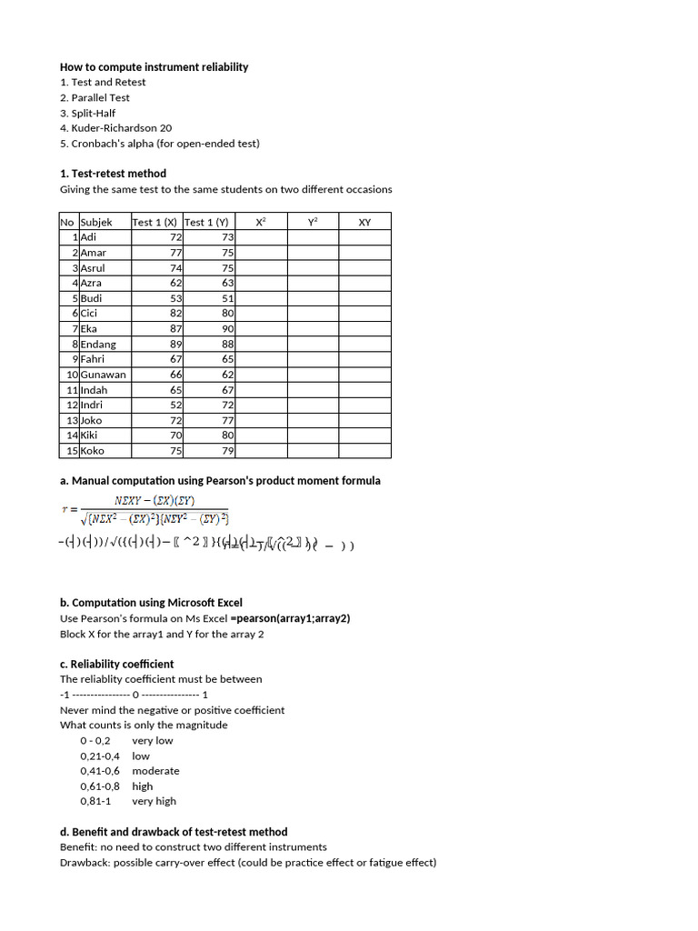 Contoh Perhitungan Reliability | PDF | Data Analysis | Evaluation Methods