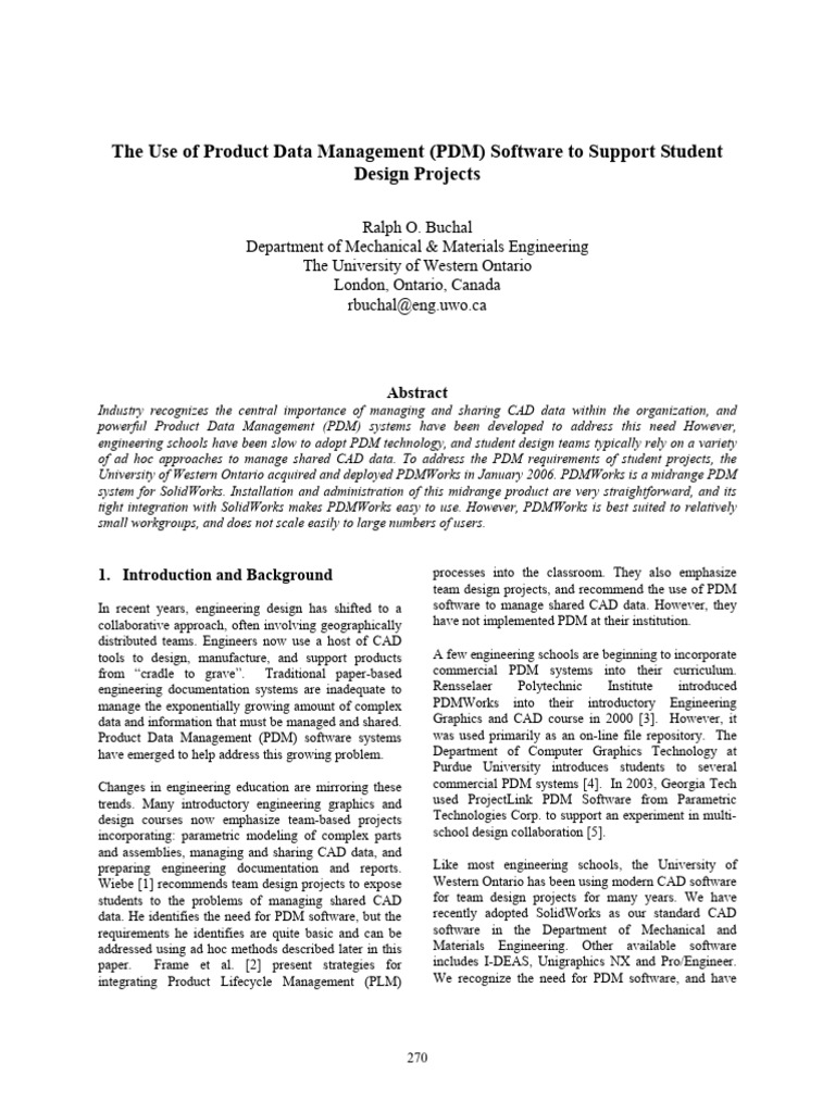 PDM Software for Student Design Projects | PDF | Computer File | Share ...
