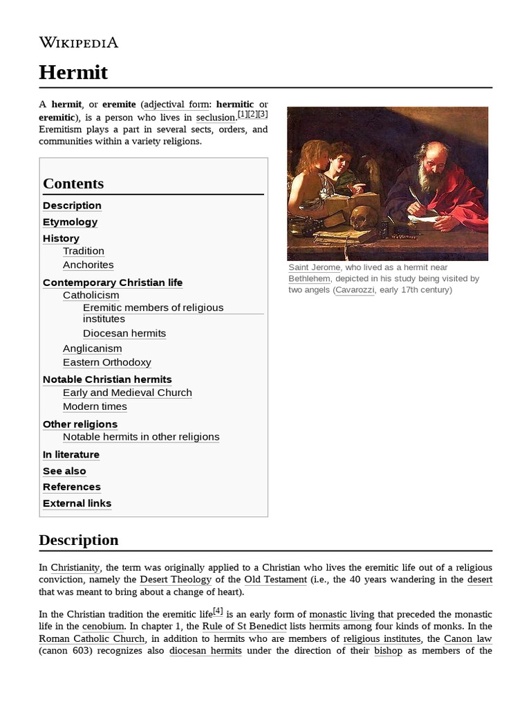 Hermit (Article) 11pp @wiki2021en | PDF | Hermit | Asceticism