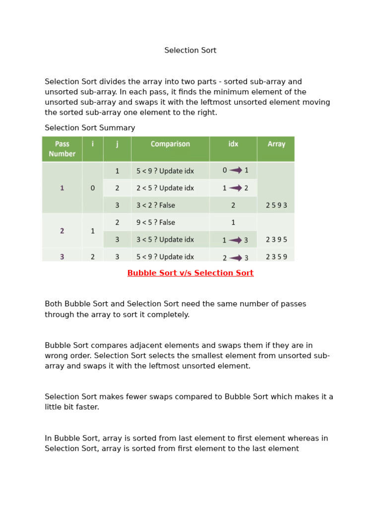 Selection Sort | PDF