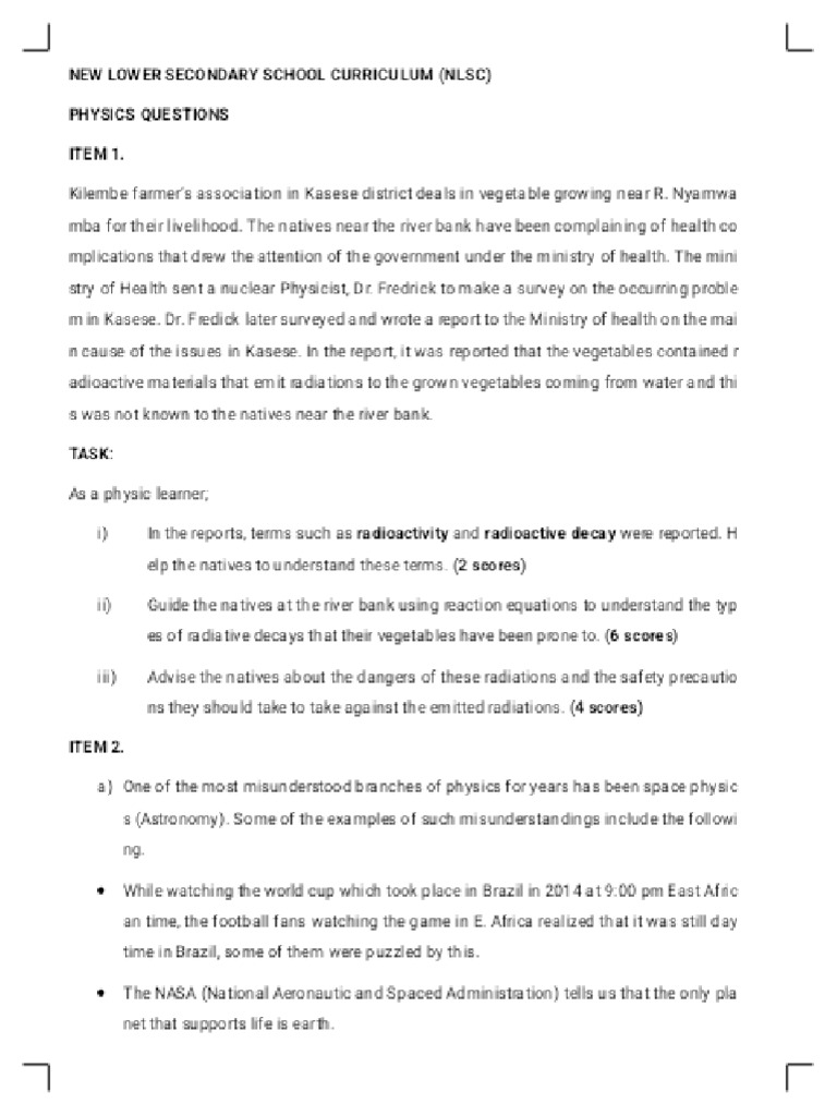 Physics Scenario Question Bank - Phoenix | PDF