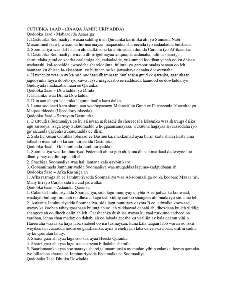 Dastuurka Somaliya | PDF