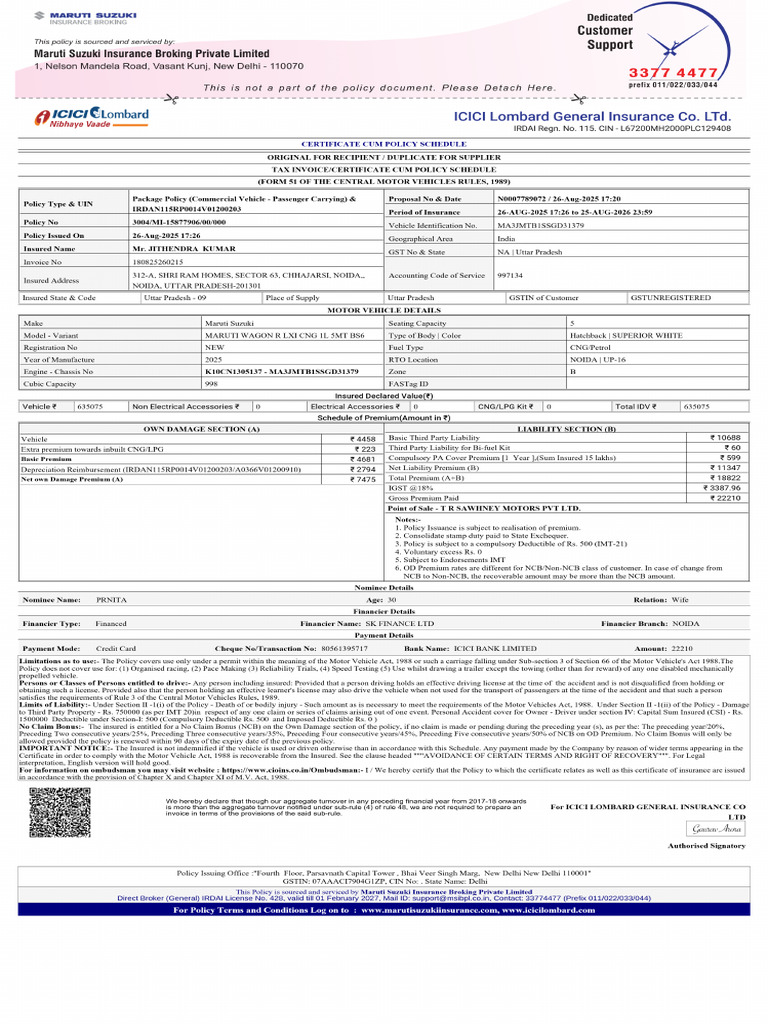 Maruti Suzuki Insurance JITENDRA KUMAR | PDF