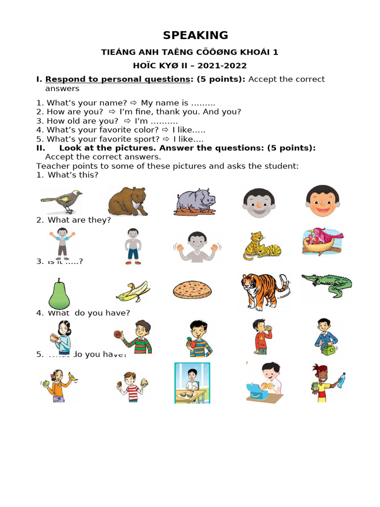 English Speaking Practice Questions | PDF