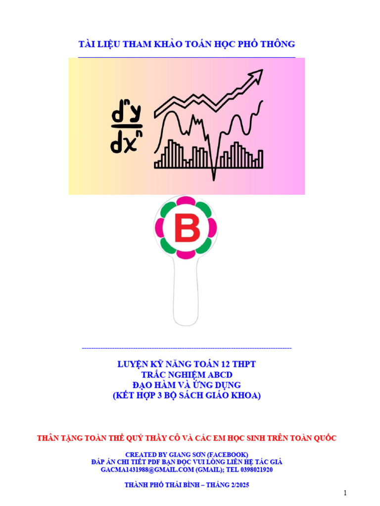 Luyen Ky Nang Toan 11 Trac Nghiem Nhieu Lua Chon Dao Ham Va Ung Dung | PDF