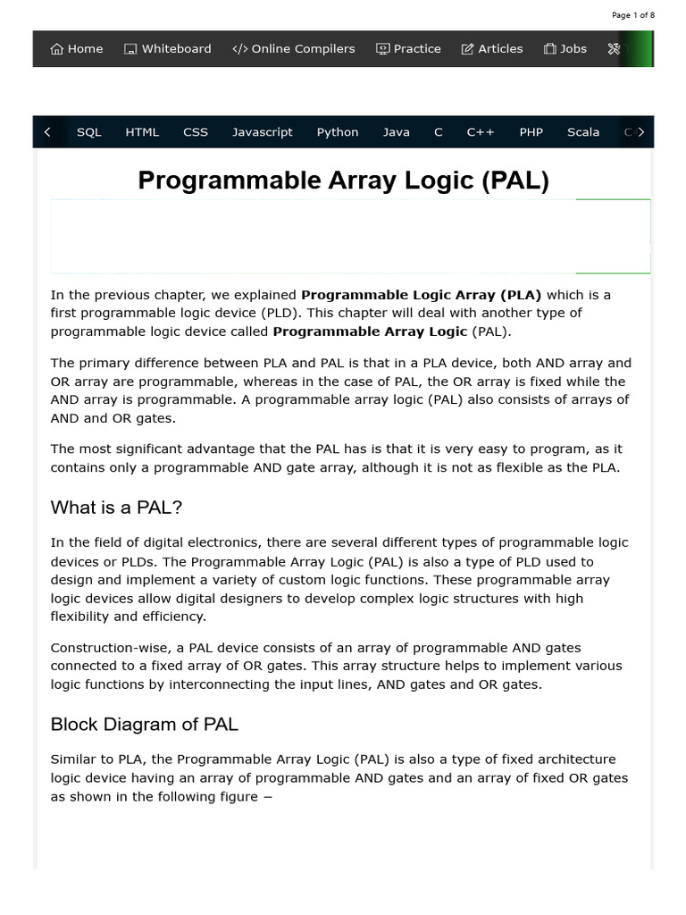 Overview of Programmable Array Logic | PDF | Logic Gate | Computer ...