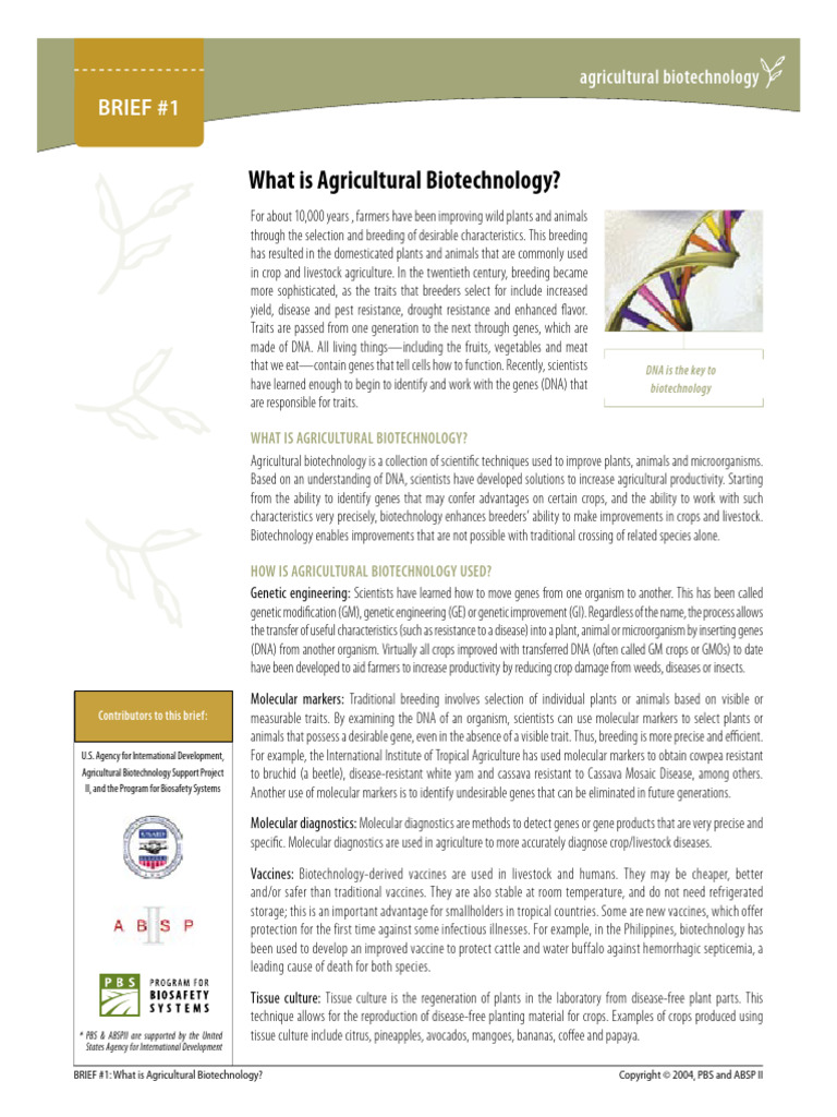 Understanding Agricultural Biotechnology | PDF | Plant Breeding ...
