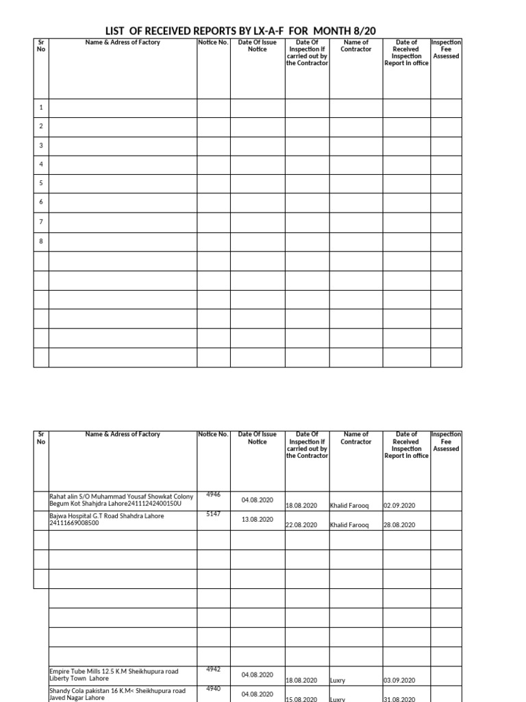 Received Report ByLuxry August 20 | PDF