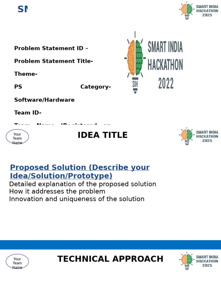 SIH2025 IDEA Presentation Format | PDF