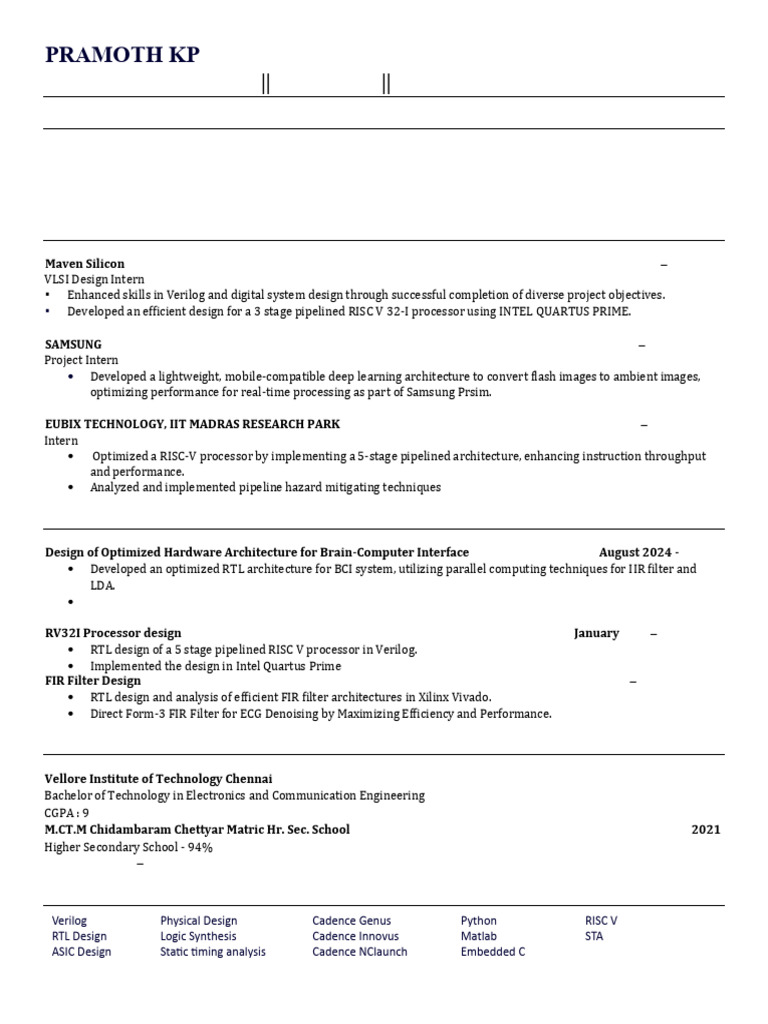 Eubix Technology Internship Experience | PDF | Logic Synthesis ...