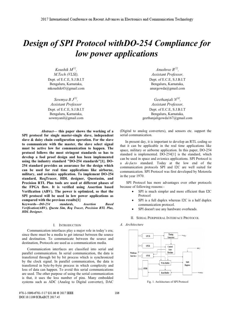 SPI Protocol Design with DO-254 Compliance | PDF | Digital Electronics ...