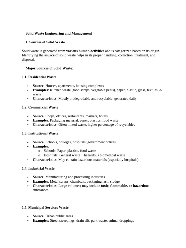 Solid Waste Sources and Management Guide | PDF | Waste | Waste Management