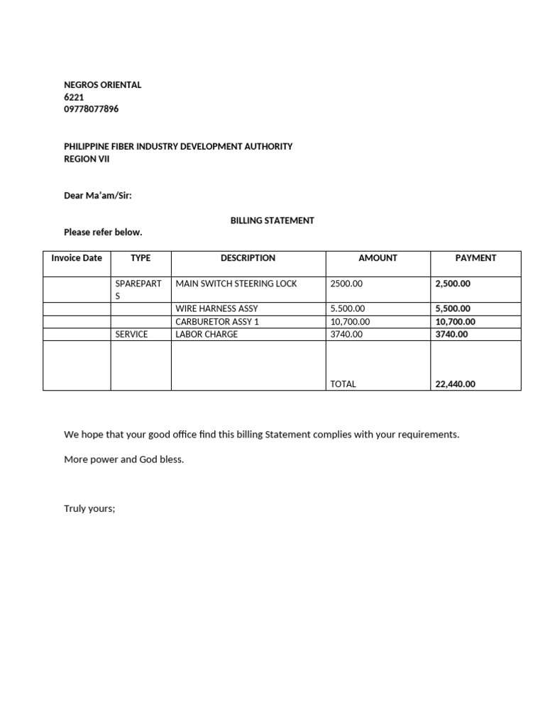 Billing Statement | PDF