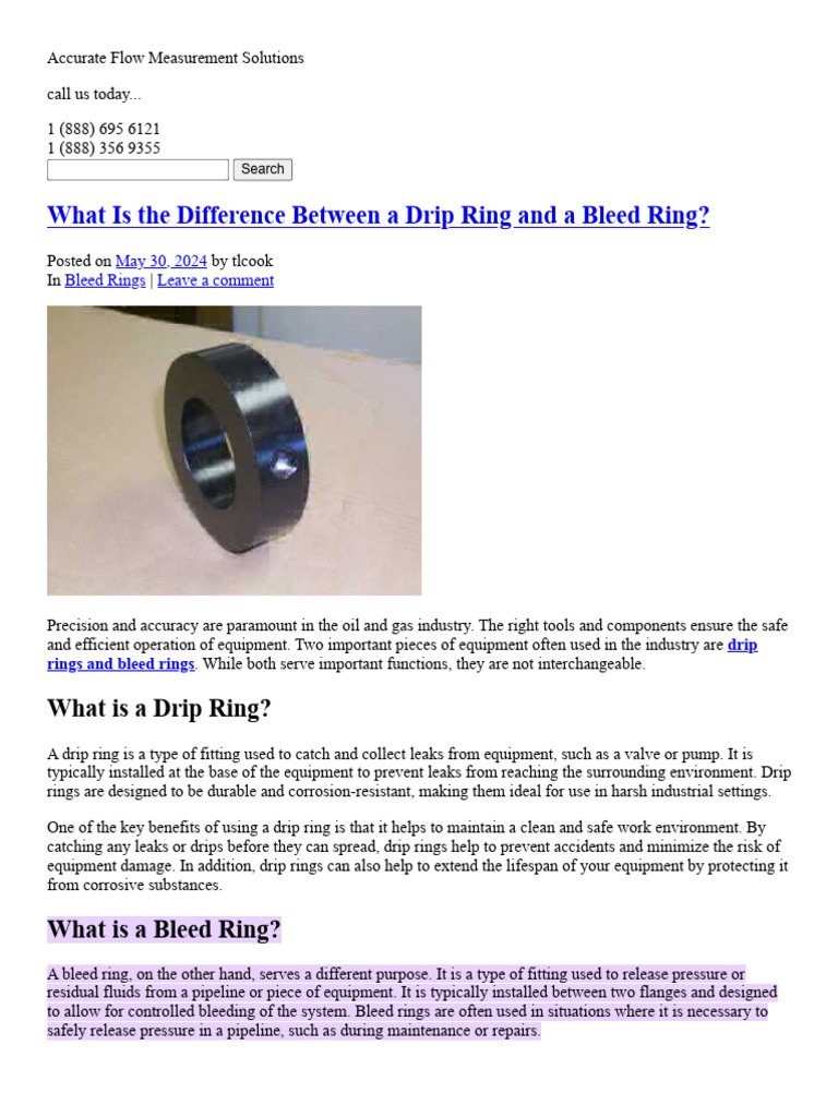 What Is The Difference Between A Drip Ring and A Bleed Ring | PDF ...