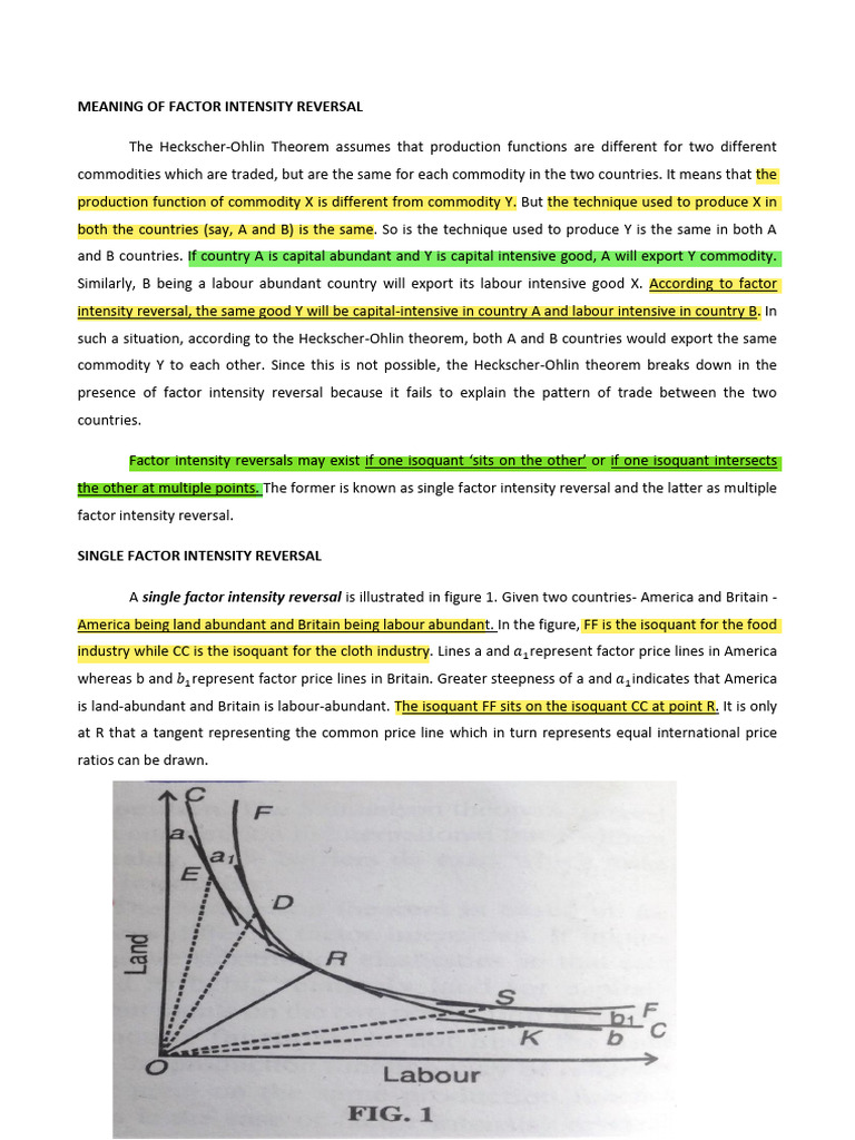 Factor Intensity Reversal Explained | PDF | Business Economics | Economies