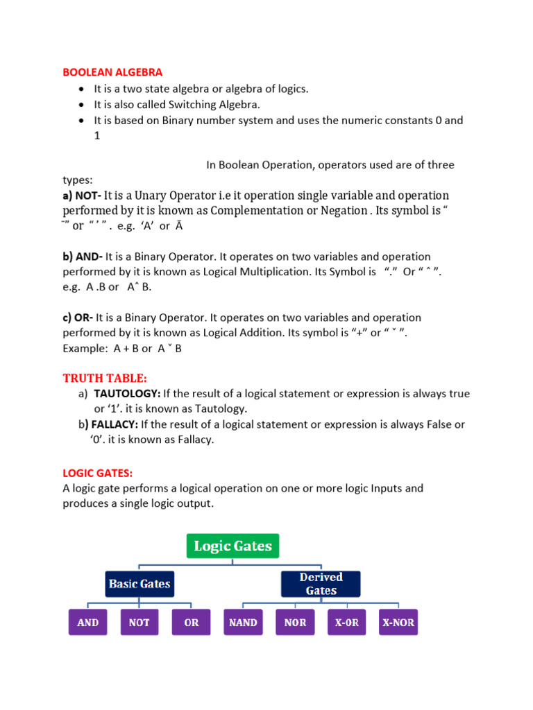 Boolean Alzebra 2 | PDF