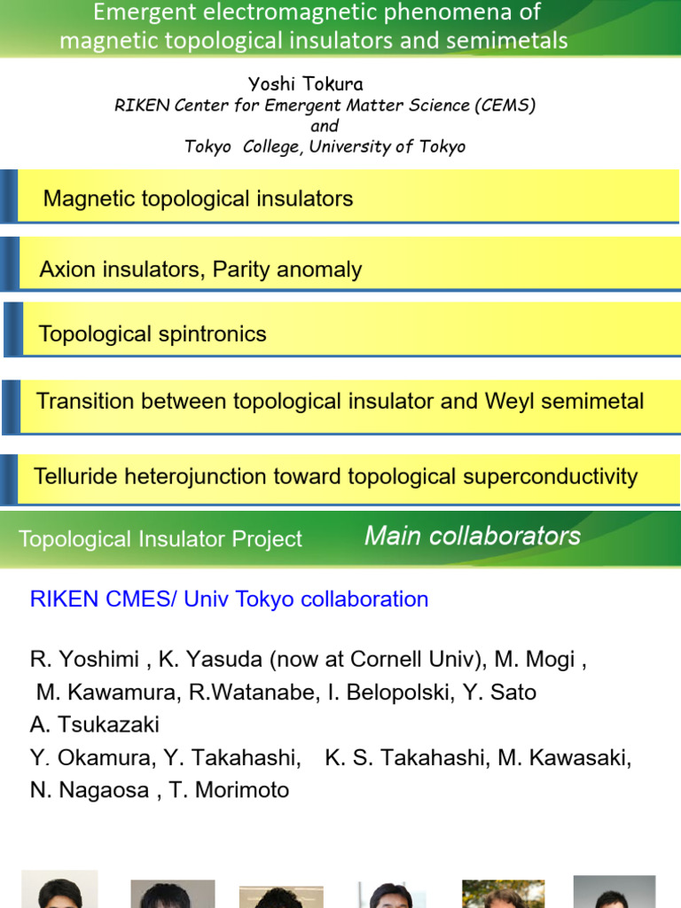 Magnetic Topological Insulators Overview | PDF | Superconductivity ...