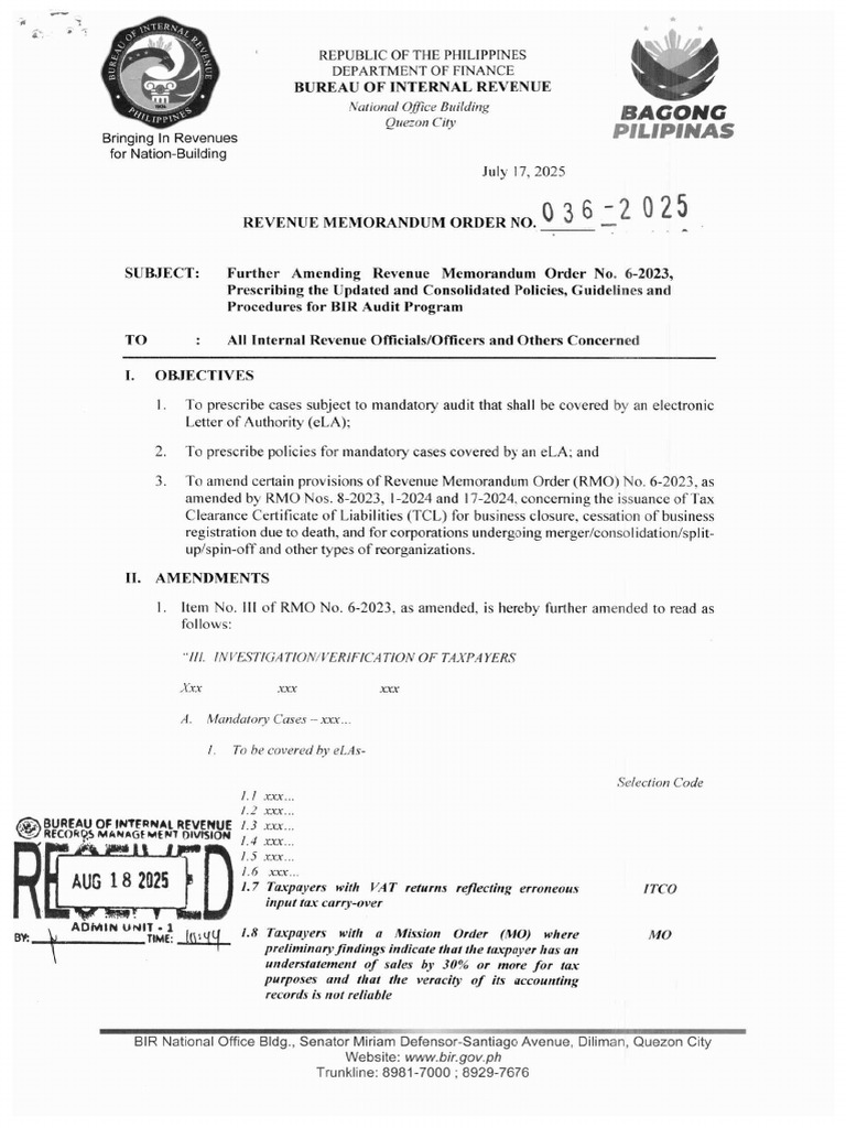 RMO No. 36-2025 | PDF