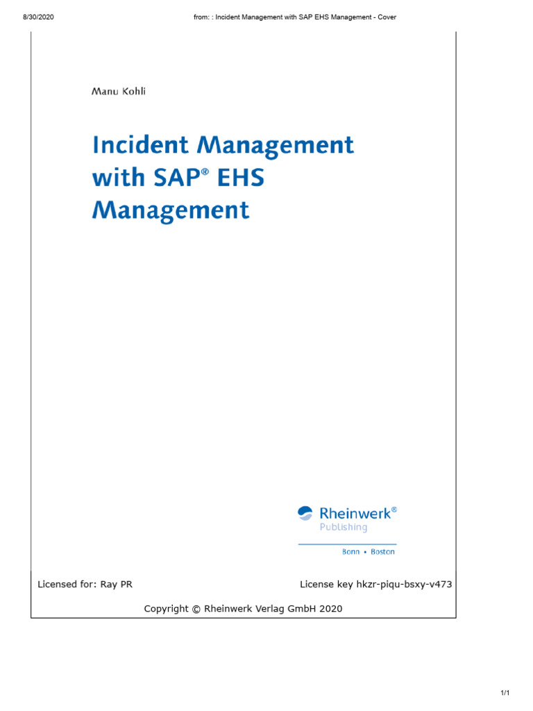 Incident Management With SAP EHS Manageme | PDF | Sap Se