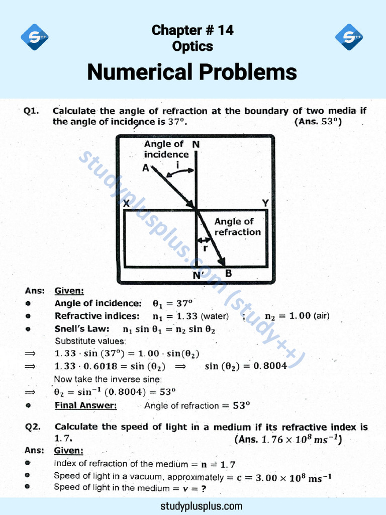 Chapter 14 Numericals | PDF