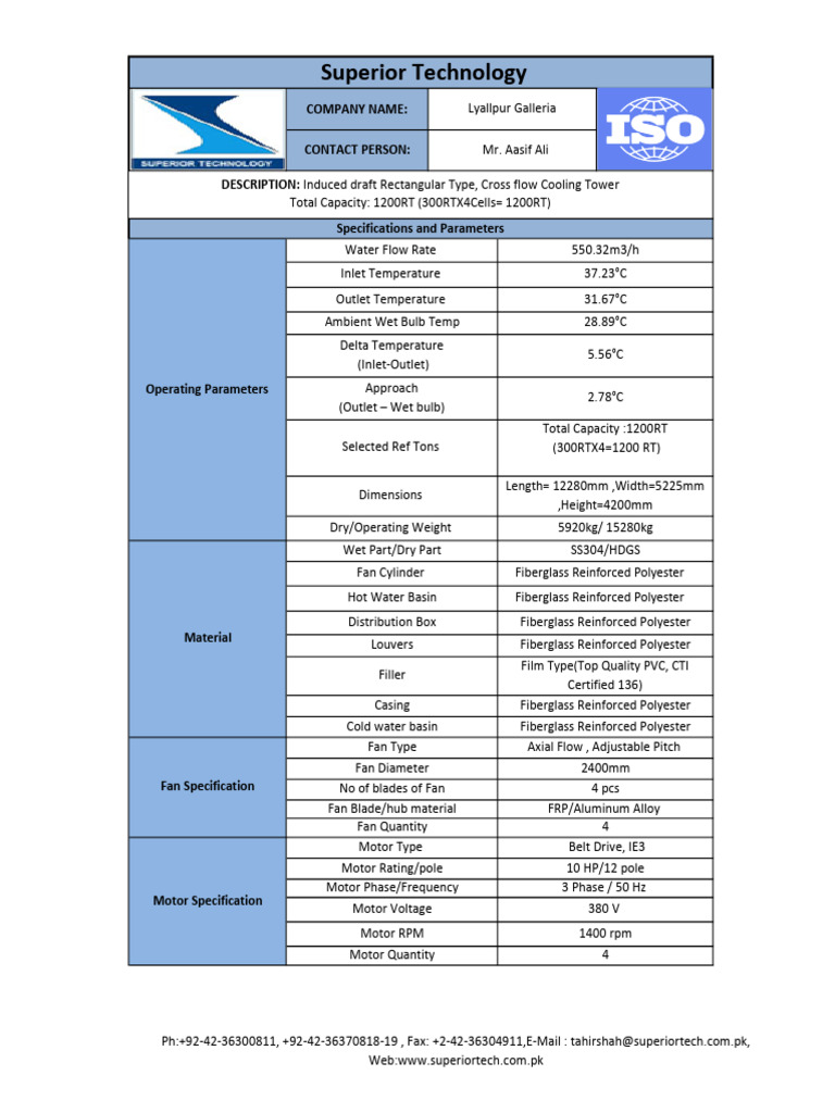 6-Specification Sheet CT 300 RT X 4cells 1200RT | PDF | Fiberglass ...
