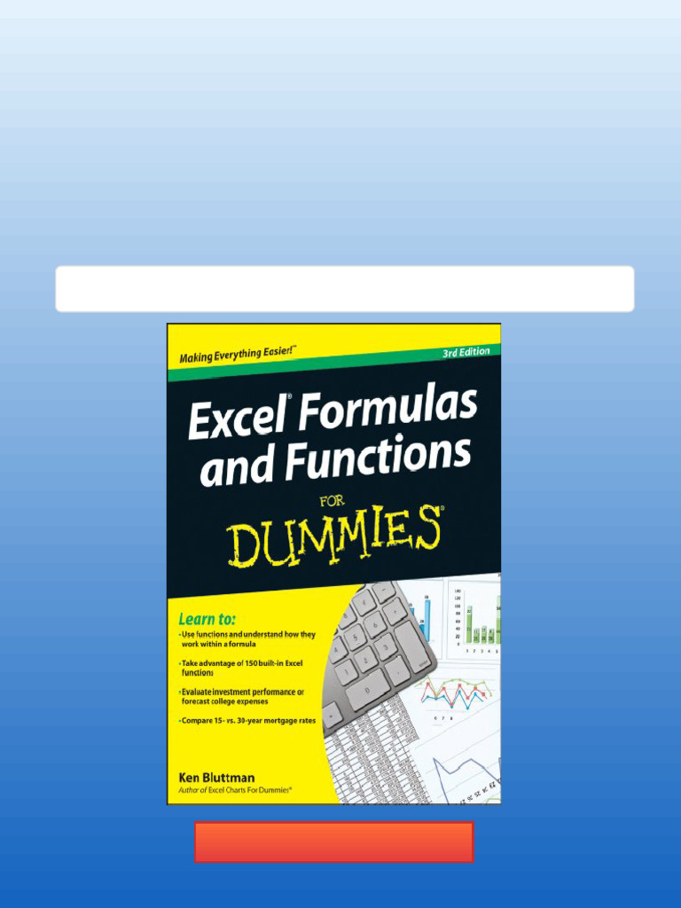 Excel Formulas and Functions For Dummies 3rd Revised Edition Ken Bluttman Available All Format ...