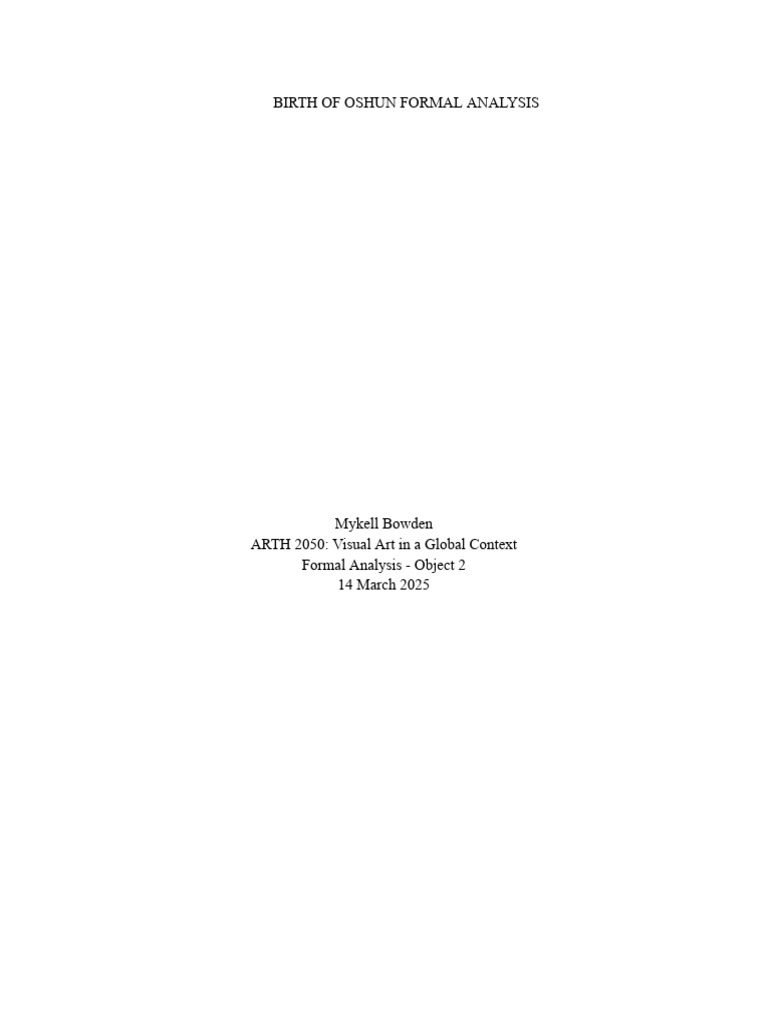Birth of Oshun: Formal Art Analysis | PDF | Paintings | Color