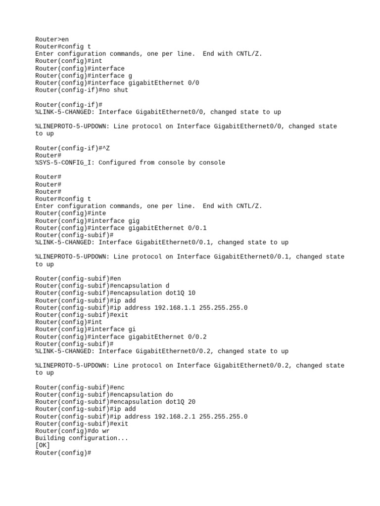 VLAN 2 Router Commands | PDF