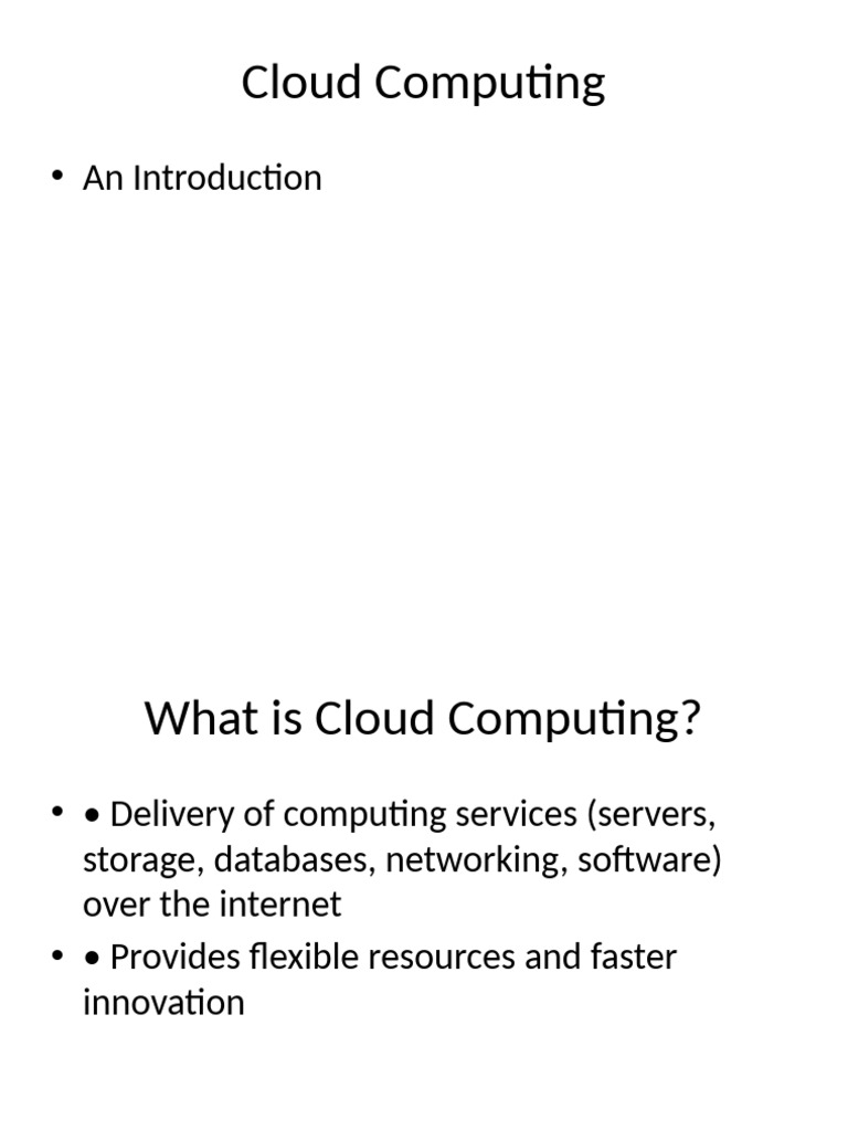 Introduction to Cloud Computing | PDF