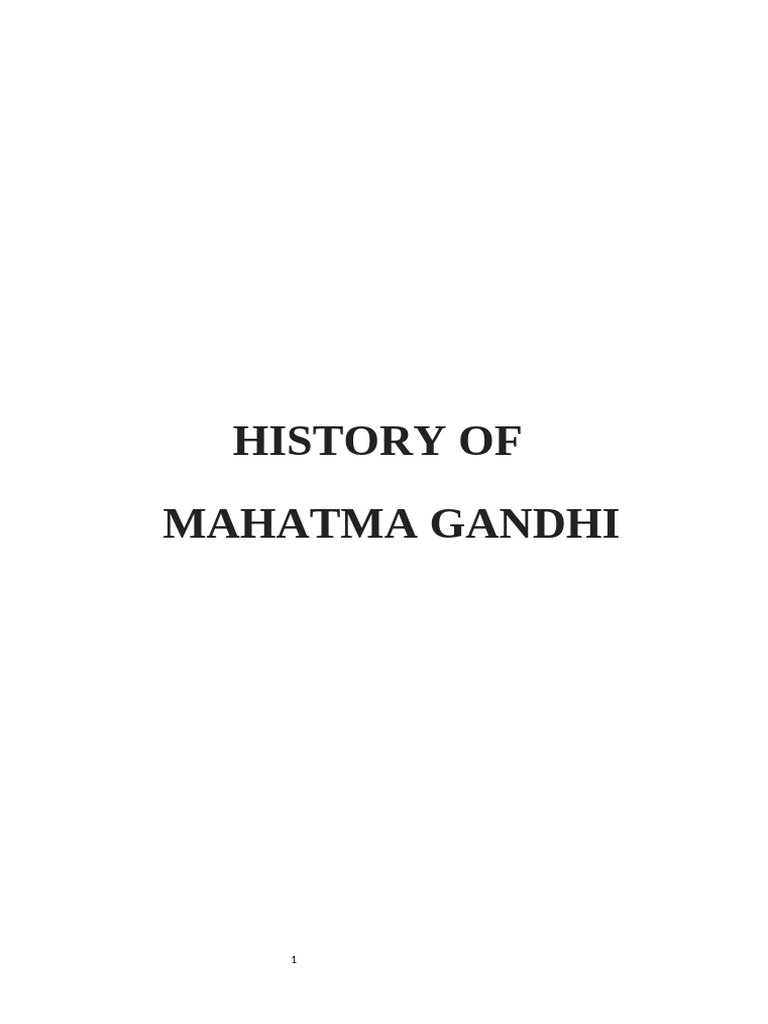 History of | PDF | Mahatma Gandhi | Nonviolence