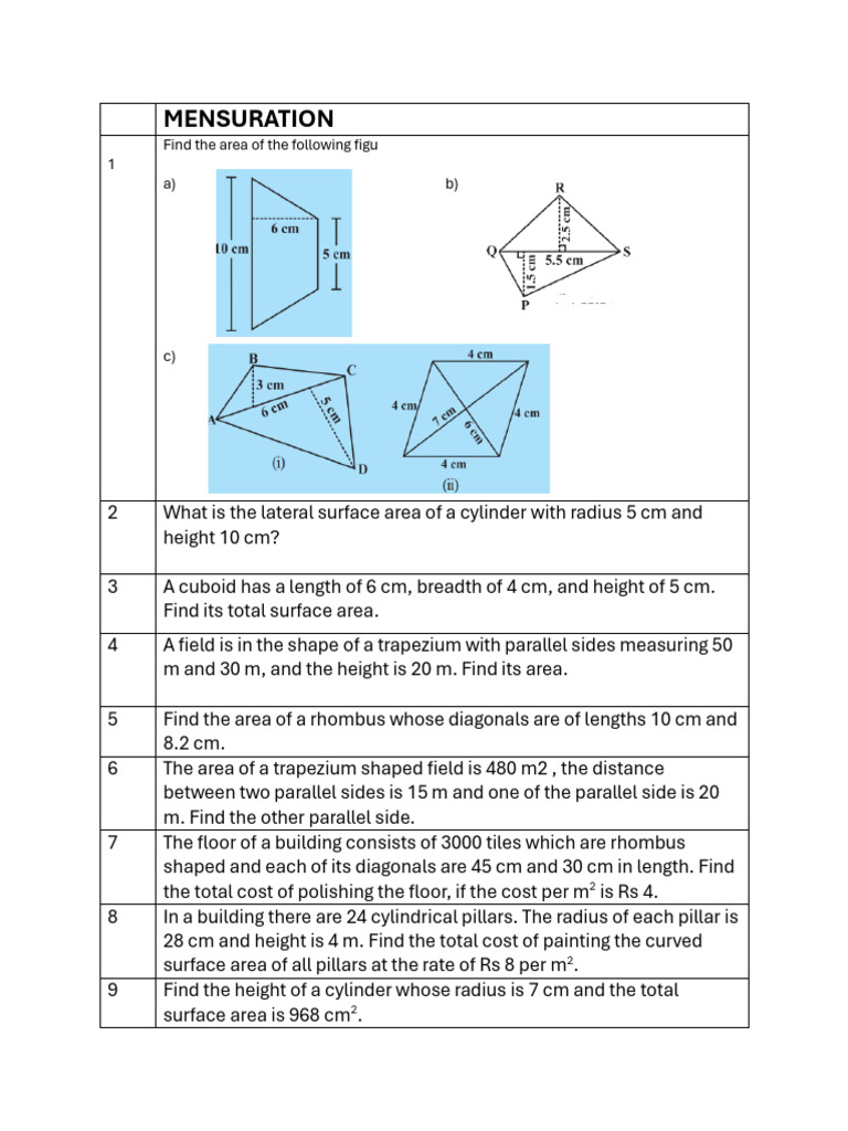 Mensuration | PDF