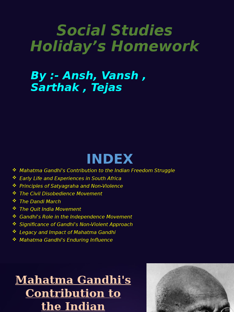 Mahatma Gandhis Contribution To The Indian Freedom Struggle | PDF ...