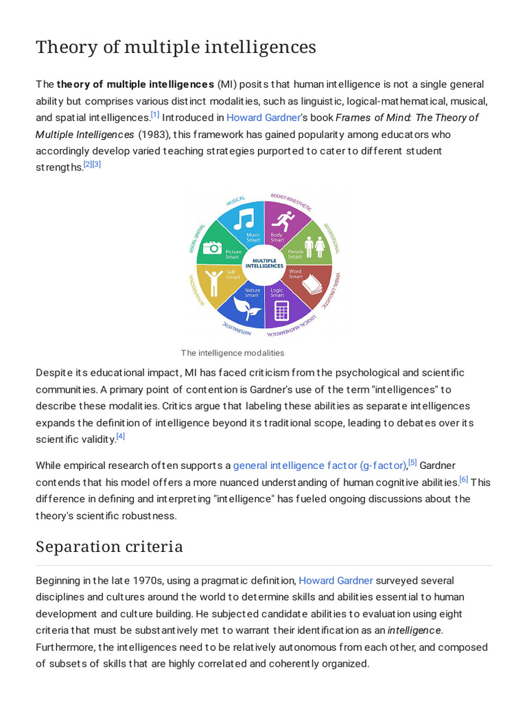 Understanding Multiple Intelligences Theory | PDF | Cognition ...