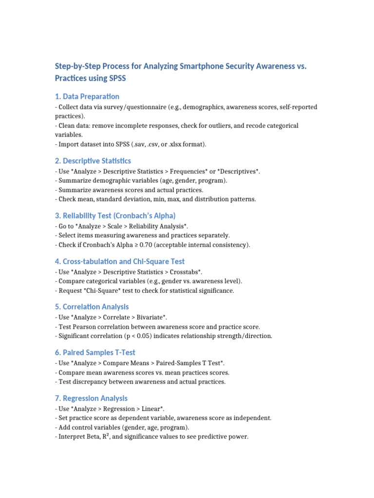 SPSS Smartphone Security Analysis | PDF