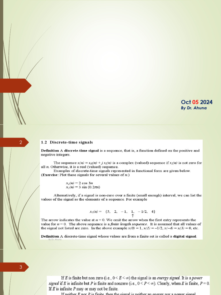 Discrete Time Signals and Systems Guide | PDF | Convolution | Discrete ...