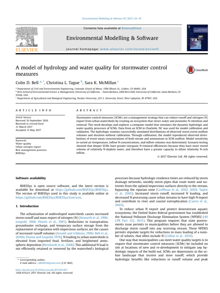 Hydrology Model for Stormwater Management | PDF | Surface Runoff ...