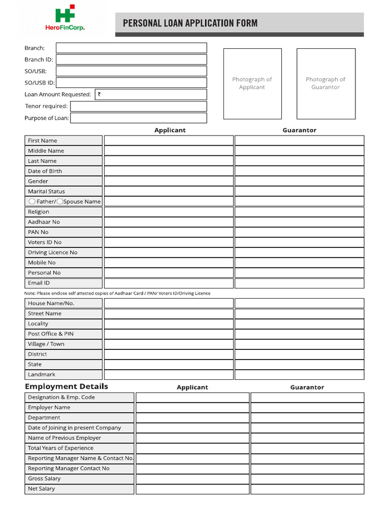 Personal Loan Application Form | PDF