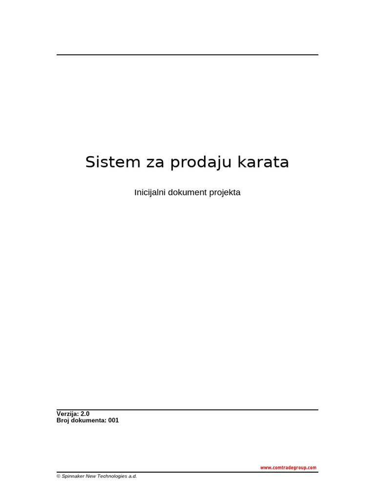 Sistem Za Prodaju Karata INICIJALNI | PDF