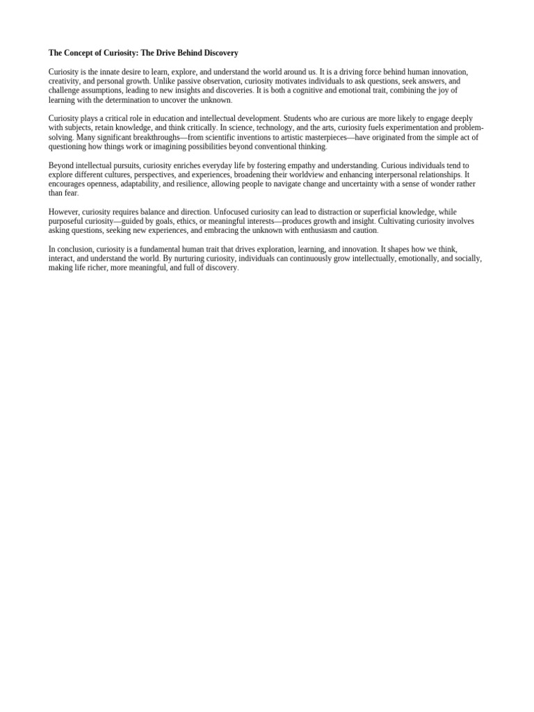The Concept of Curiosity - 5 | PDF