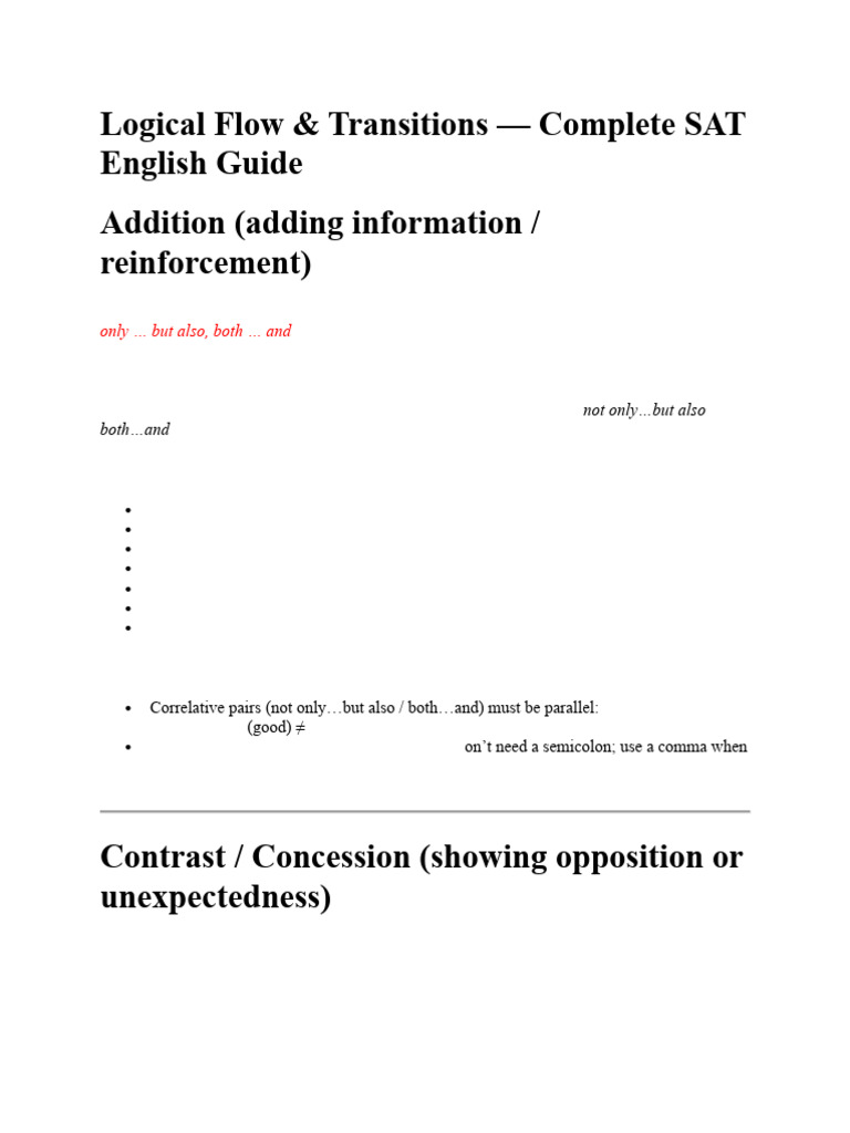 Mastering Logical Flow for SAT Writing | PDF | Comma | Syntax