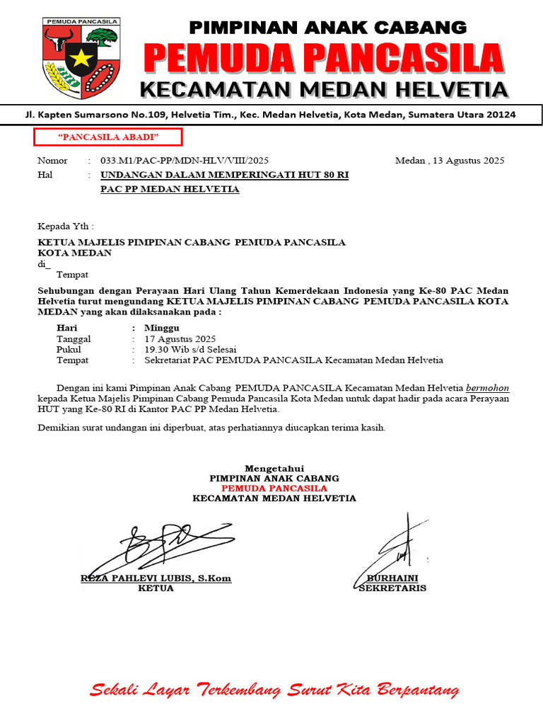 Undangan Hut Ri MPC 2025 | PDF