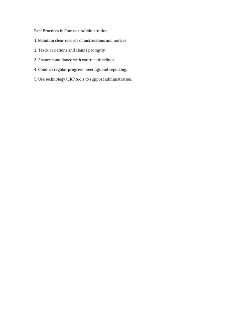 Contract Administration Best Practices | PDF