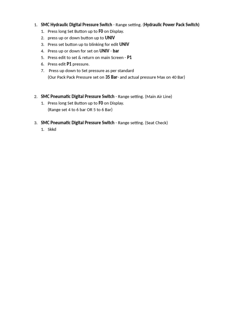 Pressure Switch Range Setting Guide | PDF