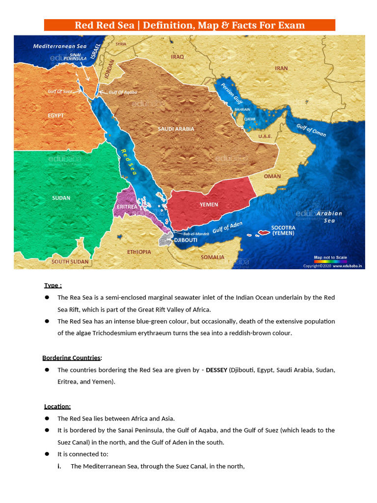 Red Sea: Location, Size, and Facts | PDF