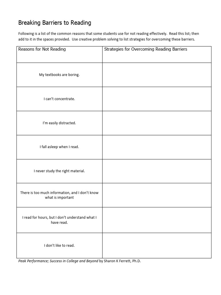 Overcoming Reading Barriers in Students | PDF