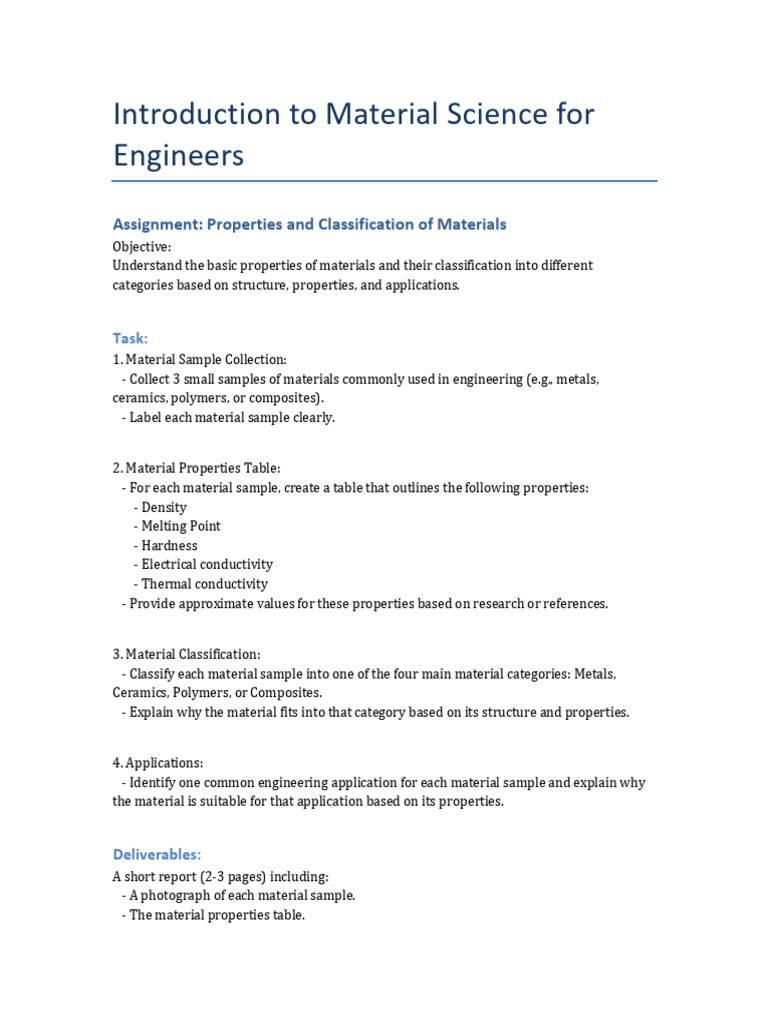 Material Science Assignment | PDF