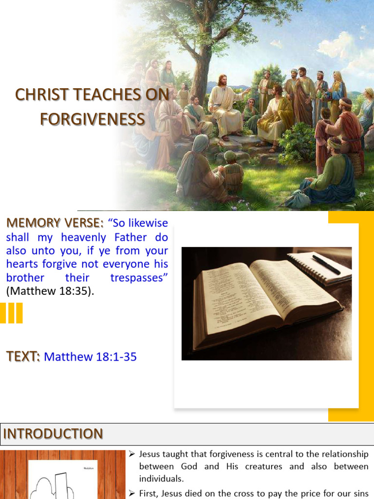 Jesus' Teachings on Forgiveness | PDF | Forgiveness | Jesus