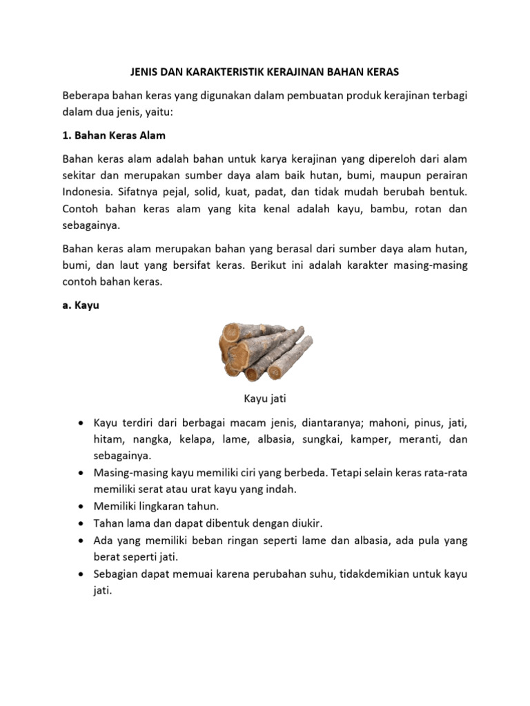 Jenis dan Karakteristik Bahan Keras | PDF
